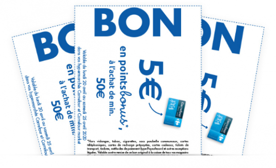 3x5€ de remise chez Carrefour - Face à la crise